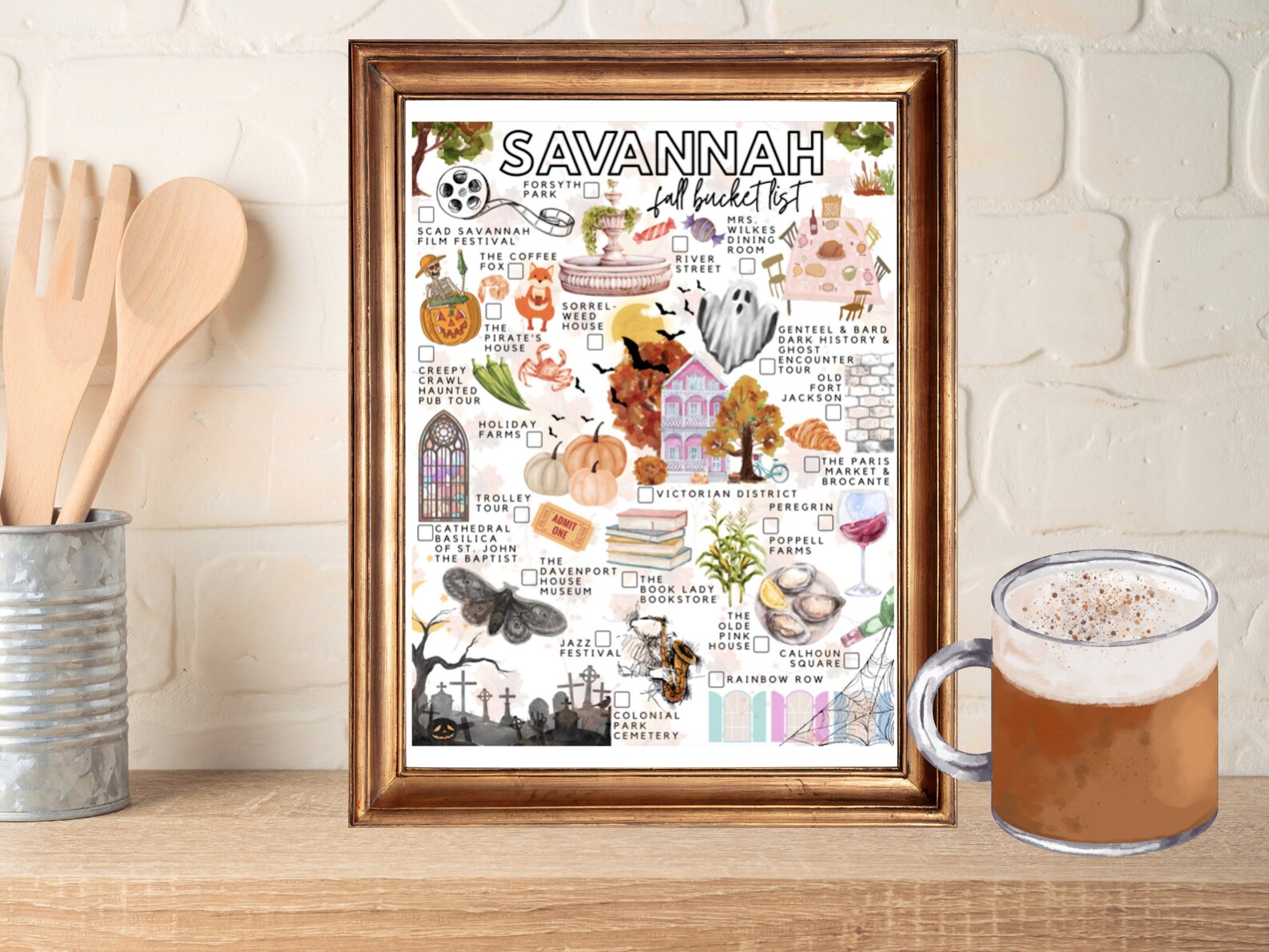 Savannah Georgia Fall Bucket List Printable (PDF) - Etsy