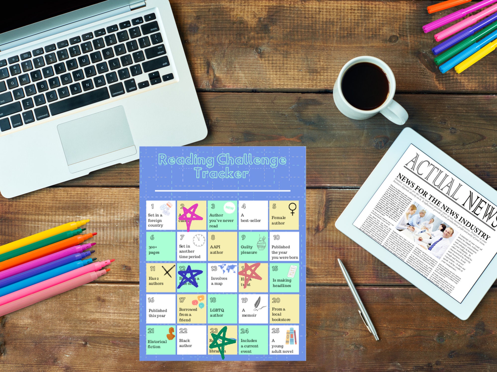 Printable Reading Challenge Tracker 25 Books - Etsy