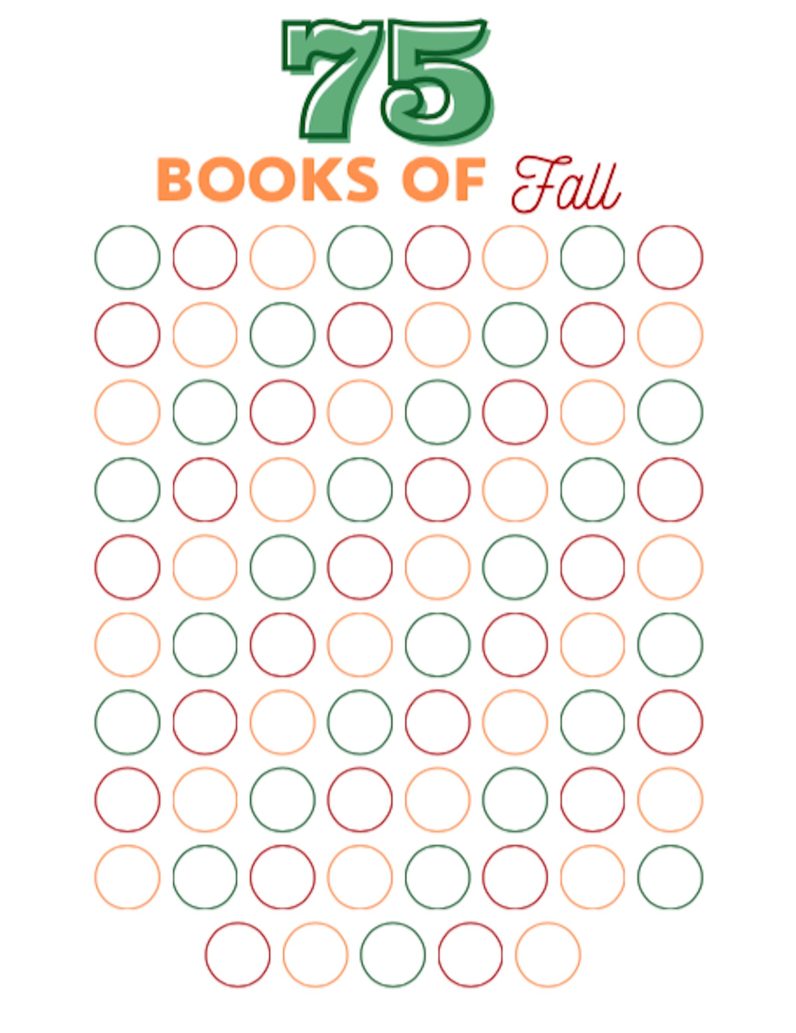 75 Book Tracker Printable Pages Seasonal - Etsy