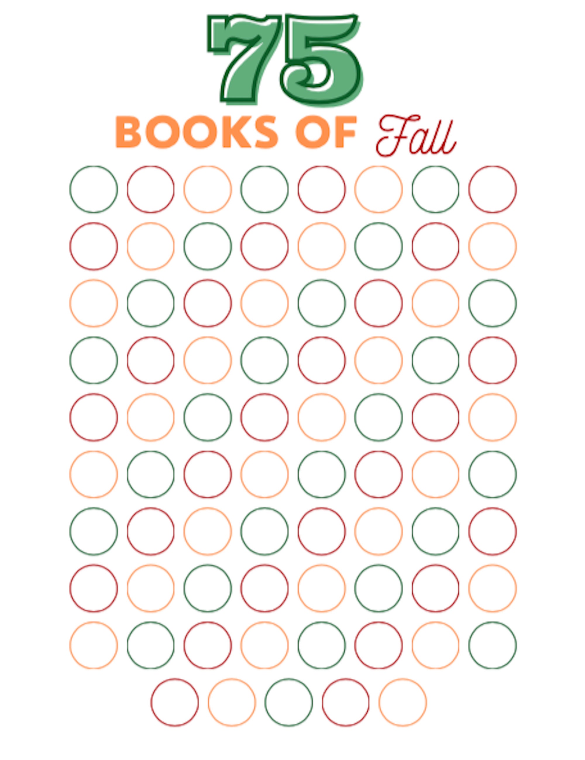 75 Book Tracker Printable Pages Seasonal - Etsy