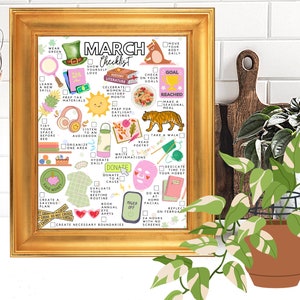Printable March Checklist | March Bucket List - Etsy