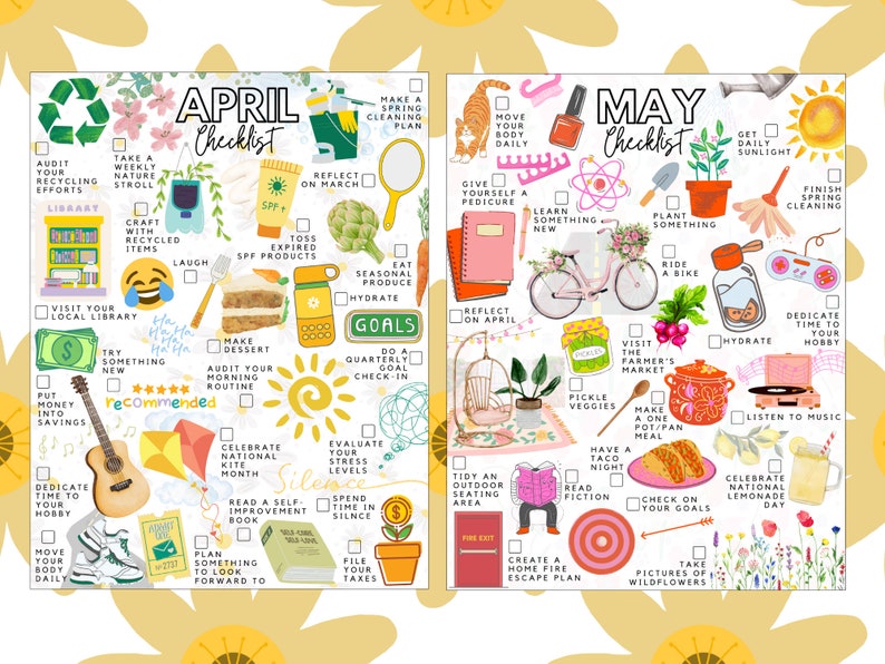 Printable Monthly Checklists Set of 12 | Annual Monthly Value Pack - Etsy