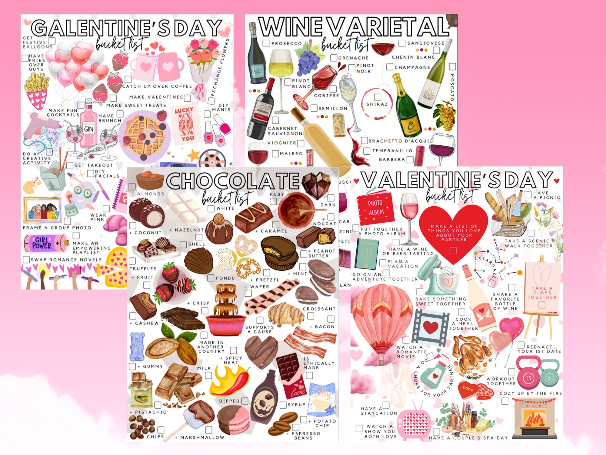 Printable February is for Lovers Bucket List Value Pack of 4 | February ...