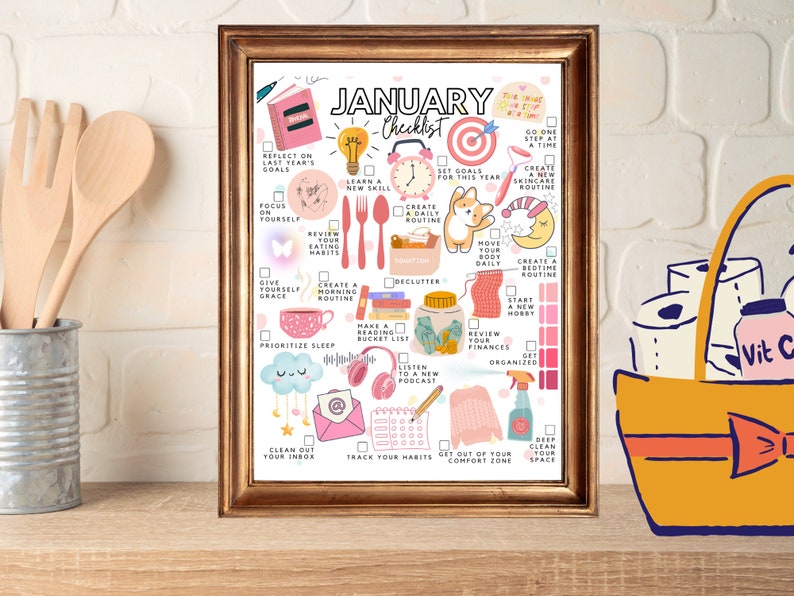 Printable January Checklist | January Bucket List - Etsy