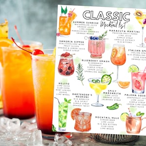 Printable Classic Mocktail List | Flavorful Non-alcoholic Drink Recipes ...