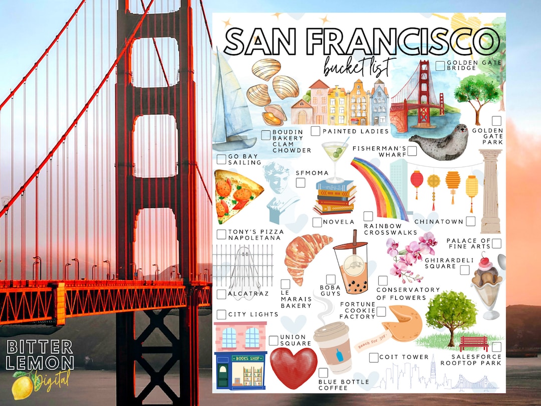 Printable San Francisco Bucket List With Illustrations - Etsy
