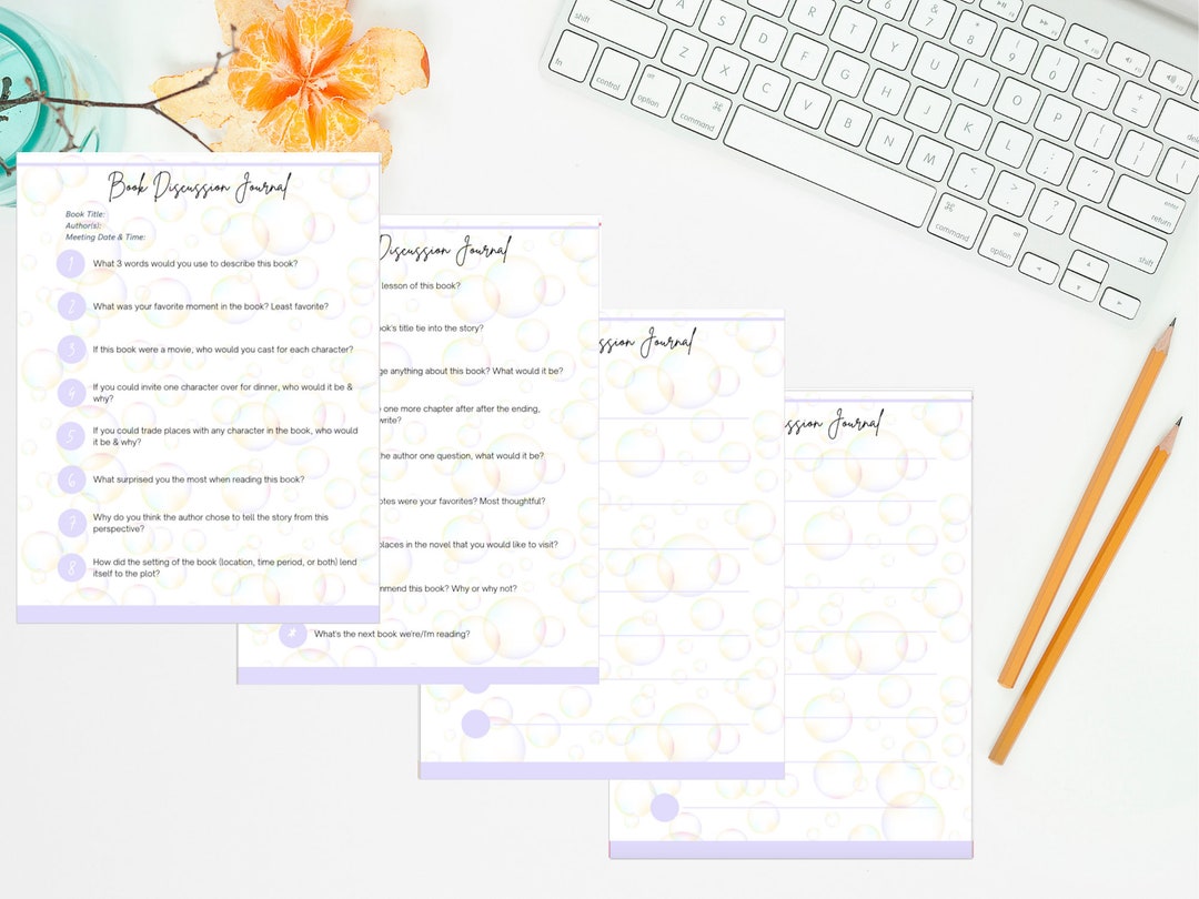 Book Club Discussion Journal Printable Bubbles - Etsy
