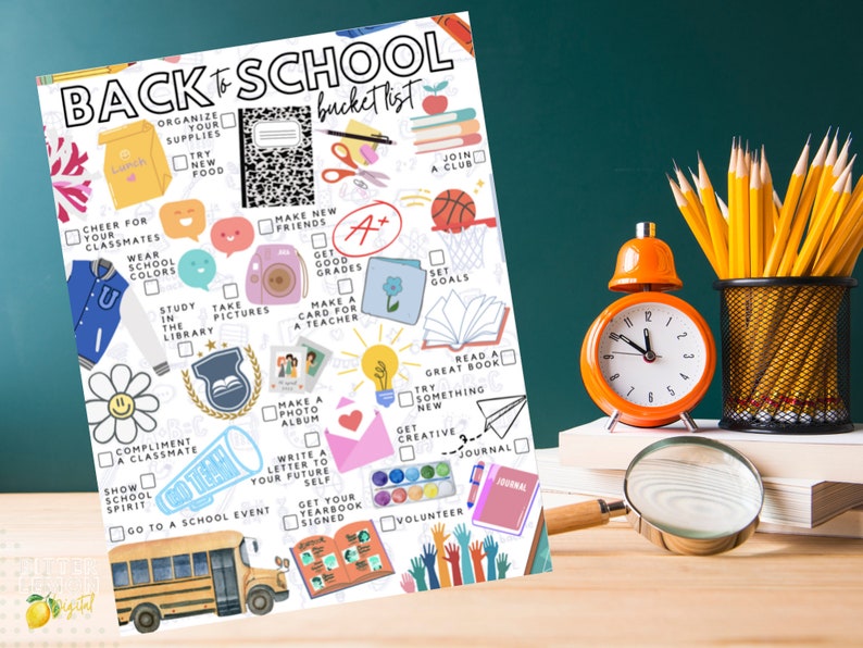 Printable Back-to-school Bucket List New School Year Activities List ...