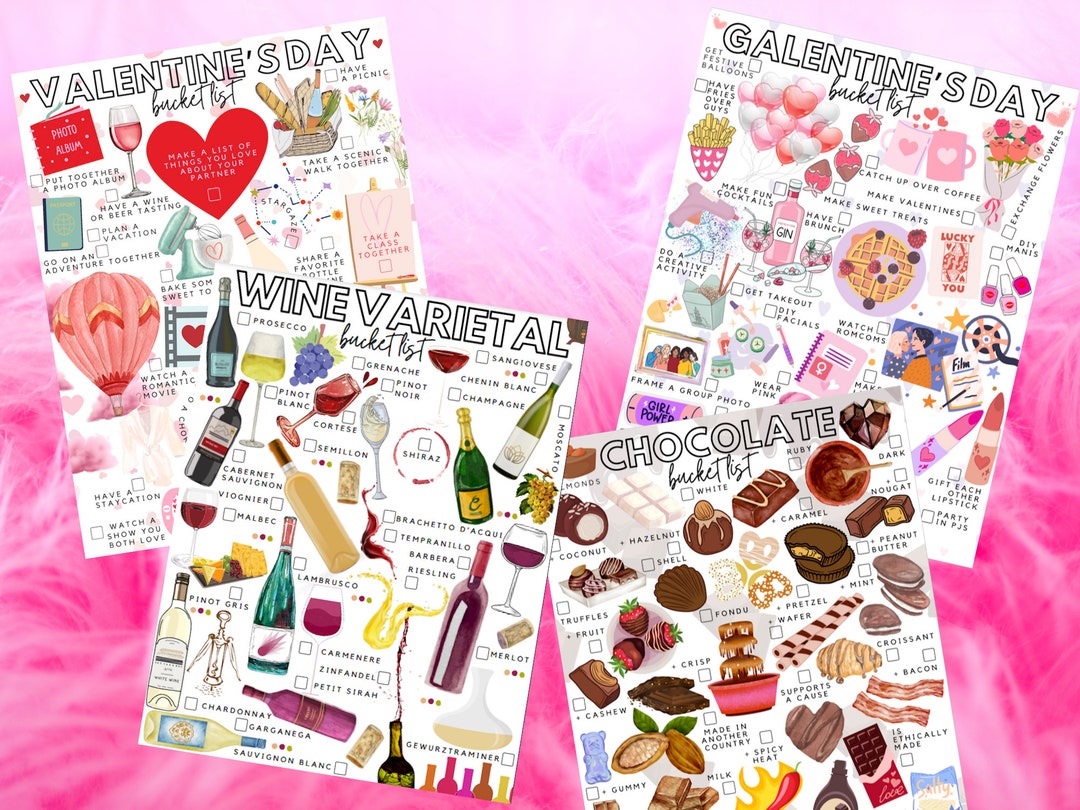 Printable February is for Lovers Bucket List Value Pack of 4 | February ...