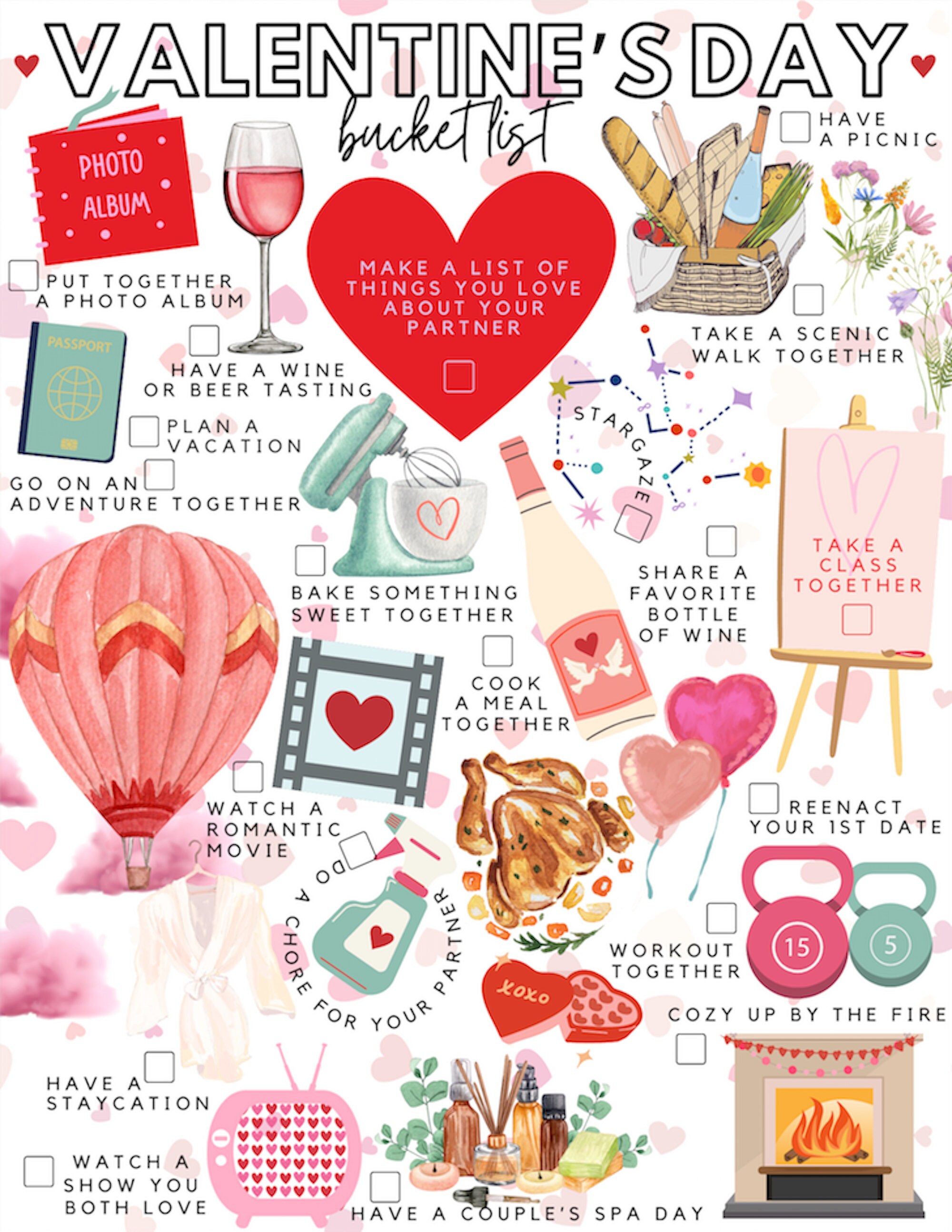 Printable February is for Lovers Bucket List Value Pack of 4 February ...