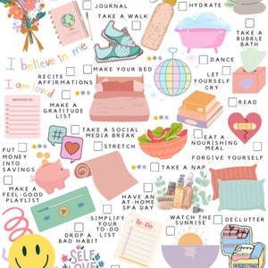 Printable Self-care Bucket List | Self-love To-do List - Etsy
