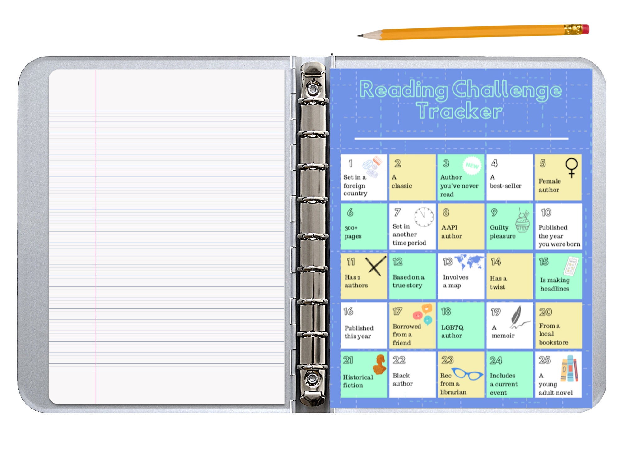 Printable Reading Challenge Tracker 25 Books - Etsy