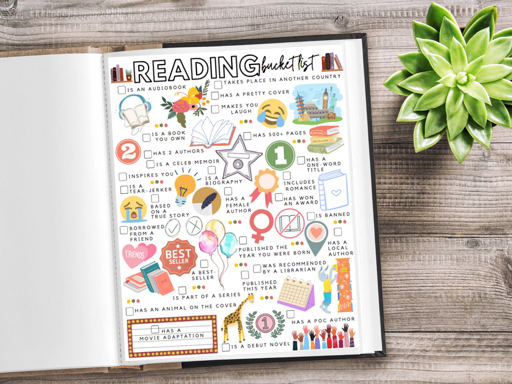 Printable Reading Bucket List Reading To-do List - Etsy