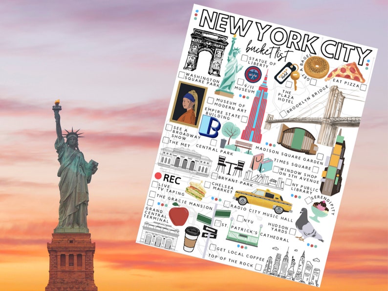 Printable New York City Bucket List | NYC To-do List - Etsy