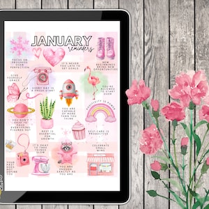 Printable January Reminders List | January Affirmations - Etsy