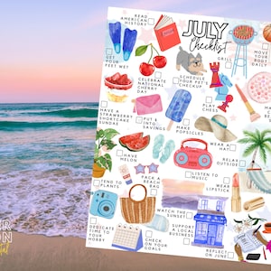 Printable July Checklist | July Bucket List - Etsy