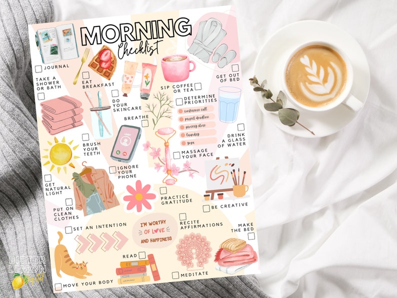 Printable Morning Checklist Morning Routine To-do List - Etsy
