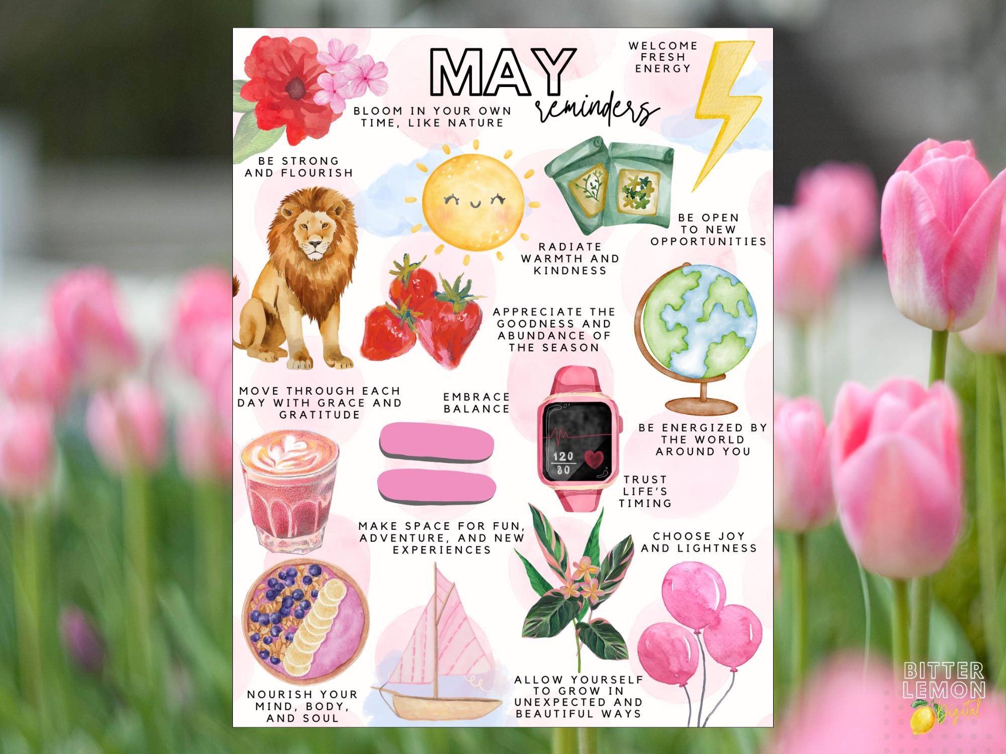 Printable May Reminders List | May Affirmations - Etsy