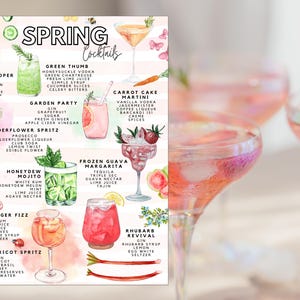 Printable Spring Cocktails List | Fresh Floral Seasonal Drink Recipes ...