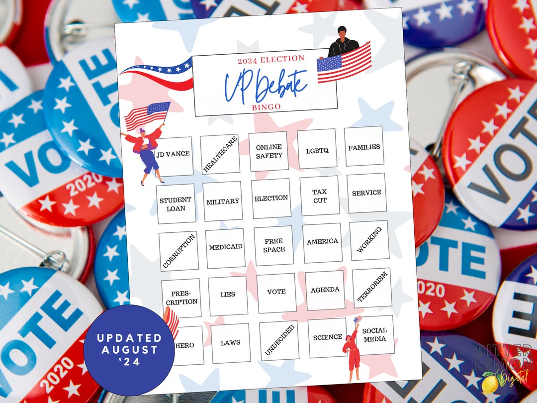 2024 Vice Presidential Debate Printable BINGO Pack of 6 | Election ...