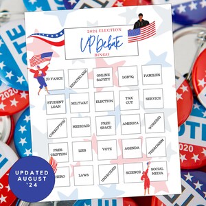 2024 Vice Presidential Debate Printable BINGO Pack of 6 | Election ...
