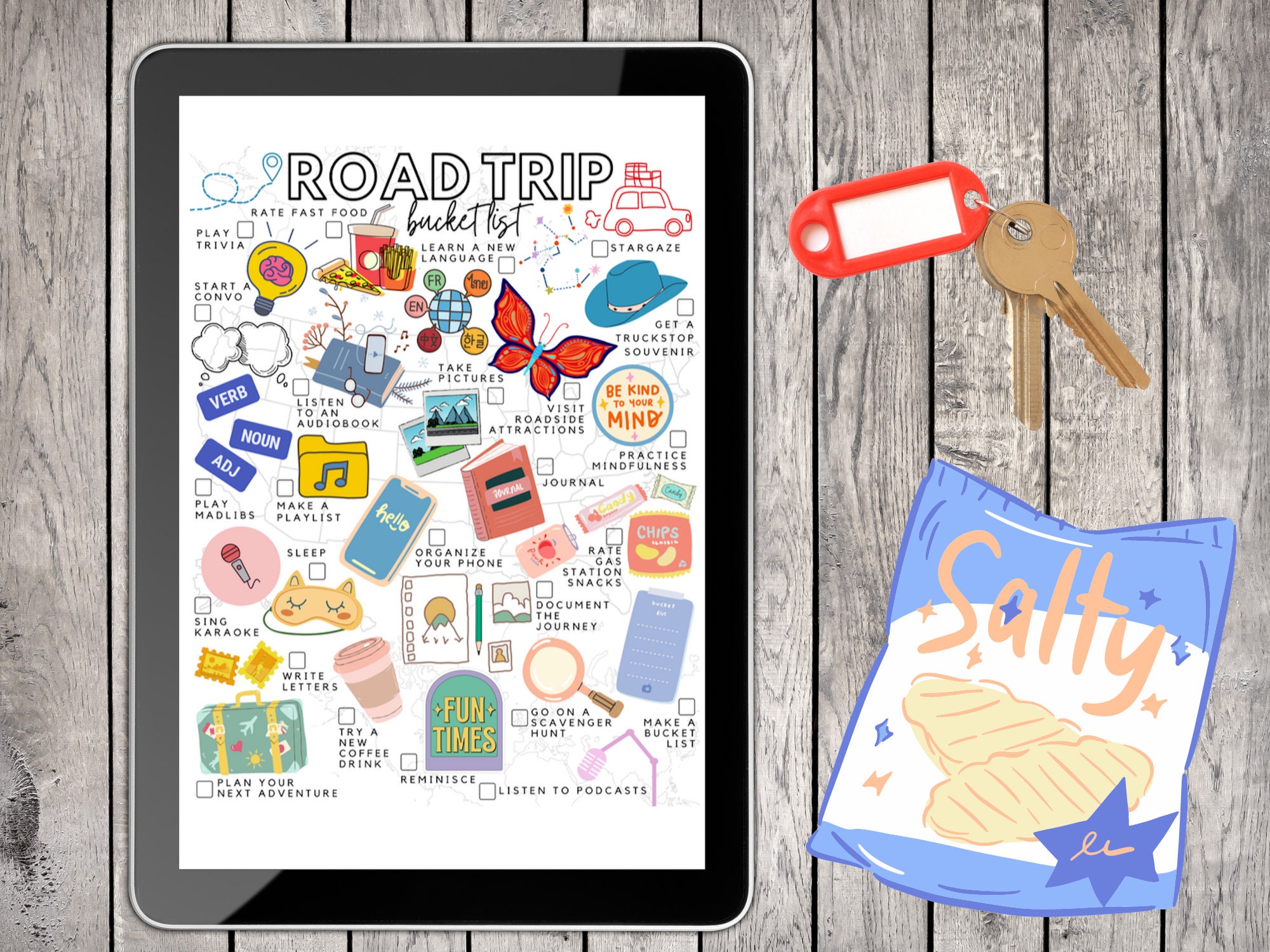 Printable Road Trip Bucket List Road Trip To-do List - Etsy