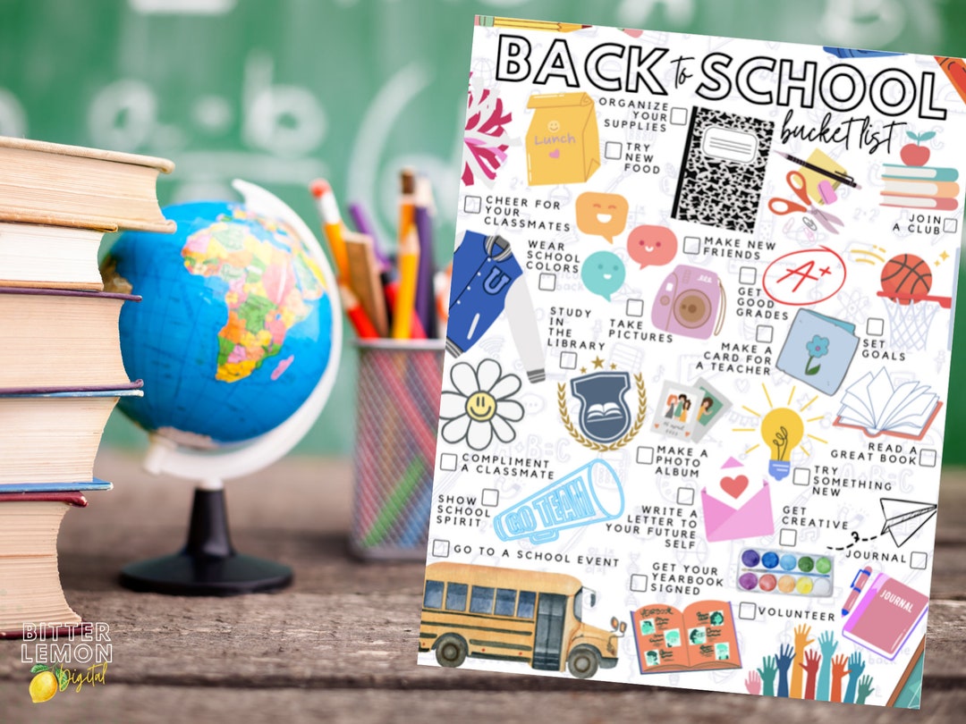 Printable Back-to-school Bucket List | New School Year Activities List ...