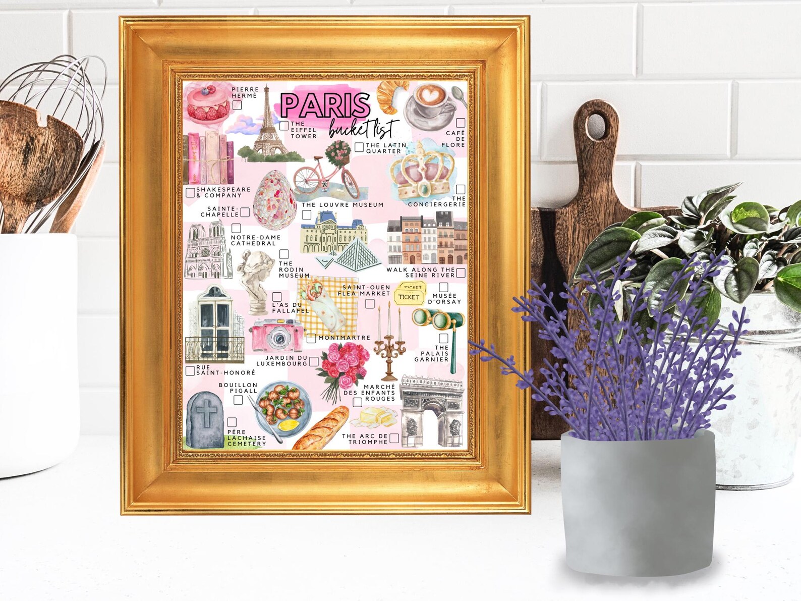 Printable Paris Bucket List: Illustrated To-do List (PDF Download) - Etsy