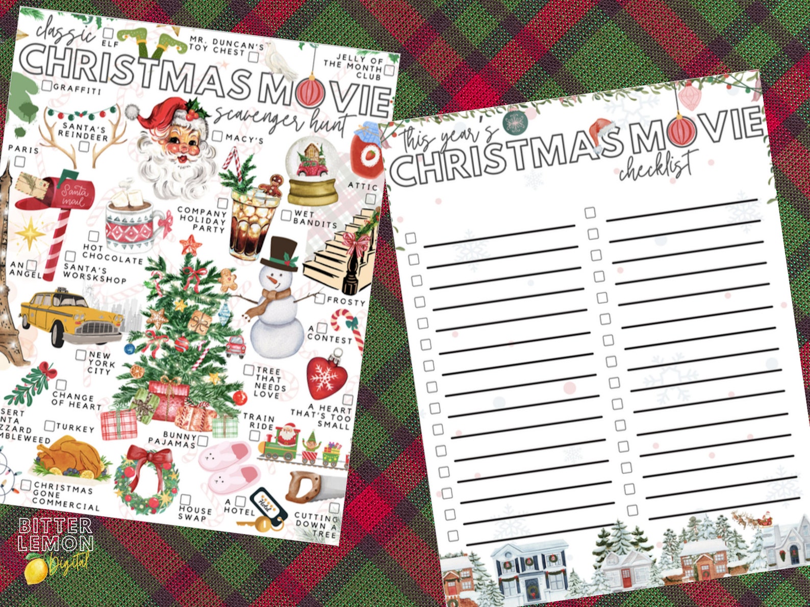 Christmas Movie Scavenger Hunt & Checklist (printable PDF) - Etsy