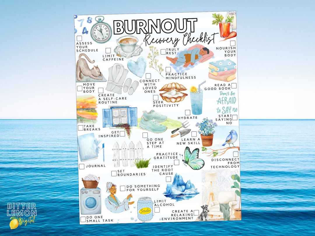 Printable Burnout Recovery Checklist | Burnout Self-care To-do List - Etsy