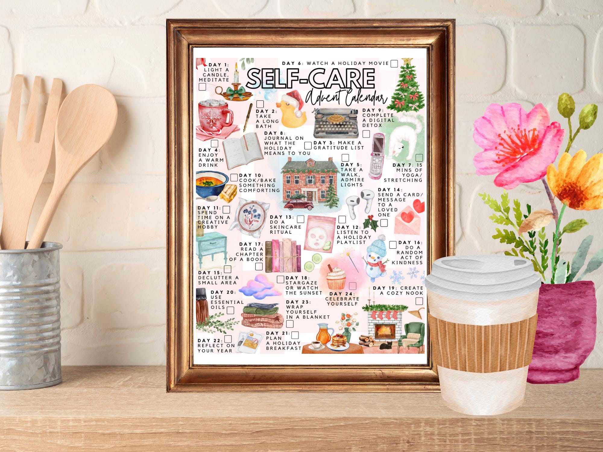 Printable Self-care Advent Calendar | Holiday Self-love To-do List - Etsy