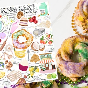 King Cake Bucket List Printable: Mardi Gras Foodie Checklist (PDF) - Etsy