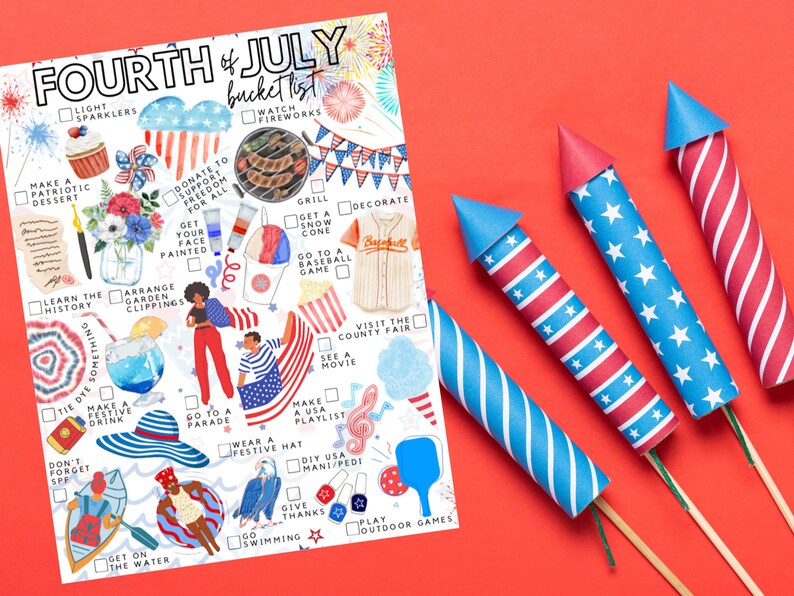 Fourth of July Bucket List: 20+ Festive Activities (PDF Download) - Etsy