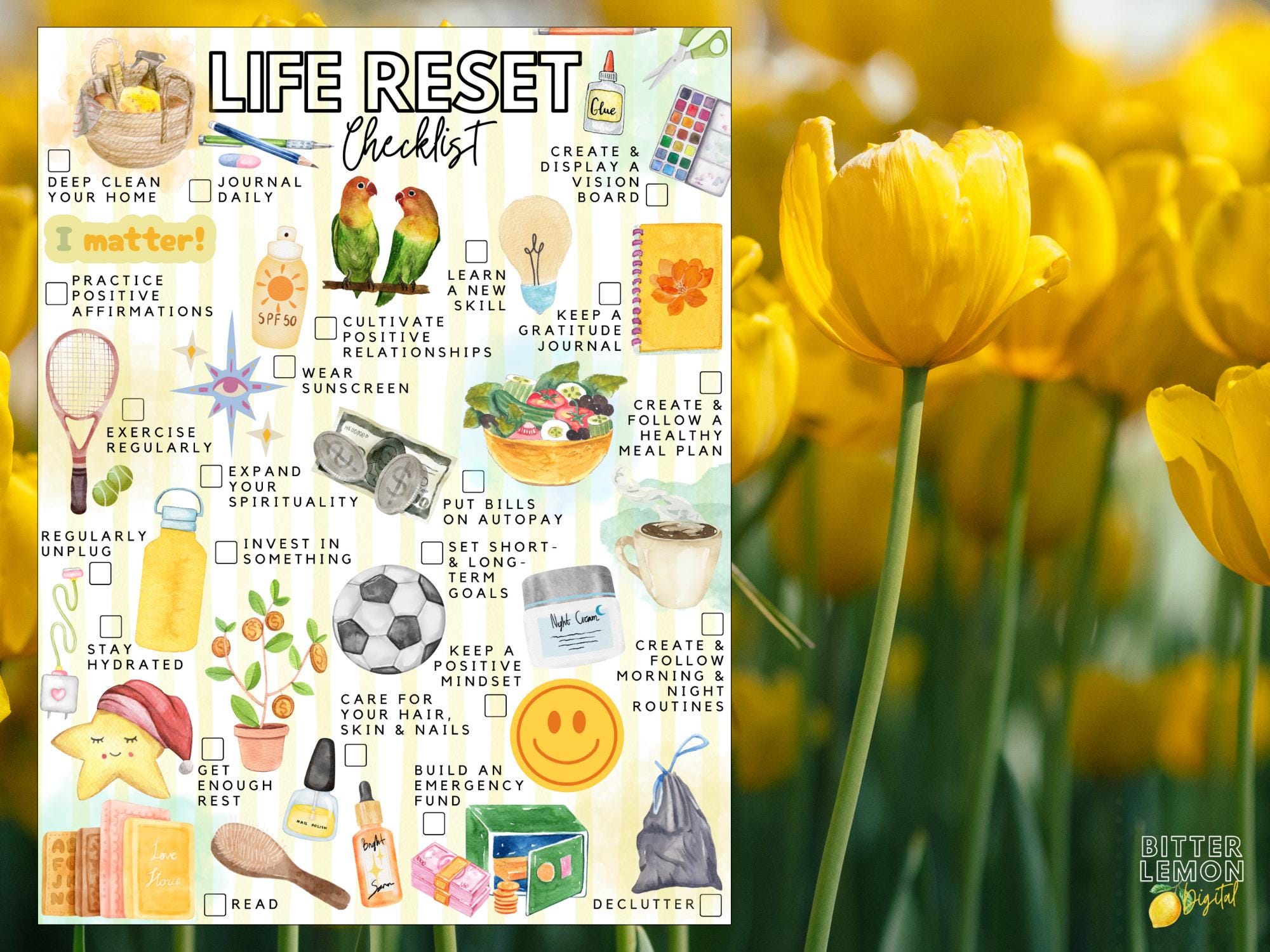 Printable Life Reset Checklist | Get Your Life Together To-do List - Etsy