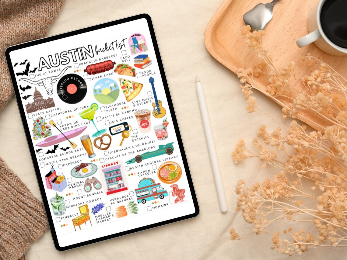 Printable Austin Texas Bucket List Austin Texas To-do List (Instant ...