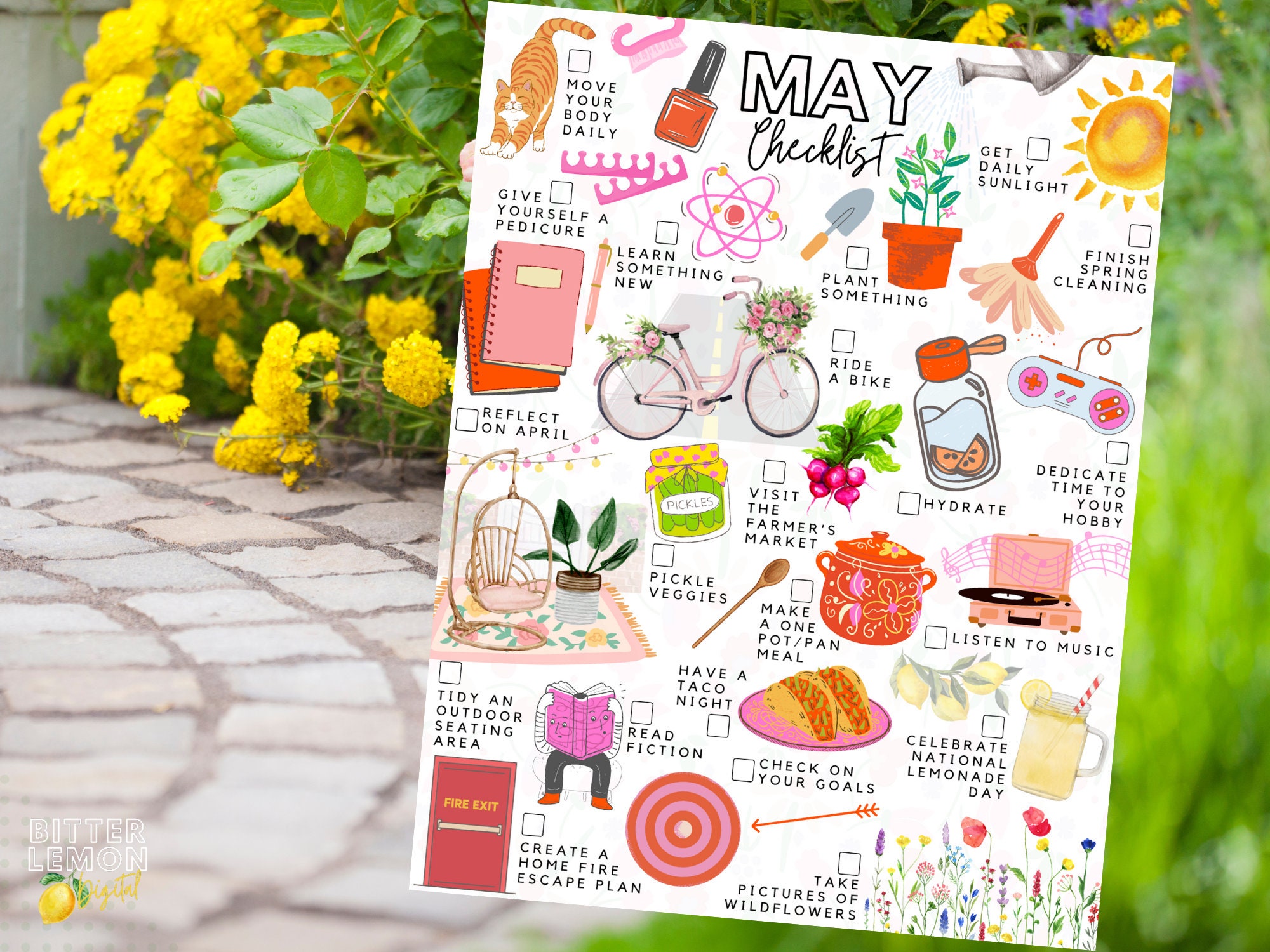 Printable May Checklist | May Bucket List - Etsy