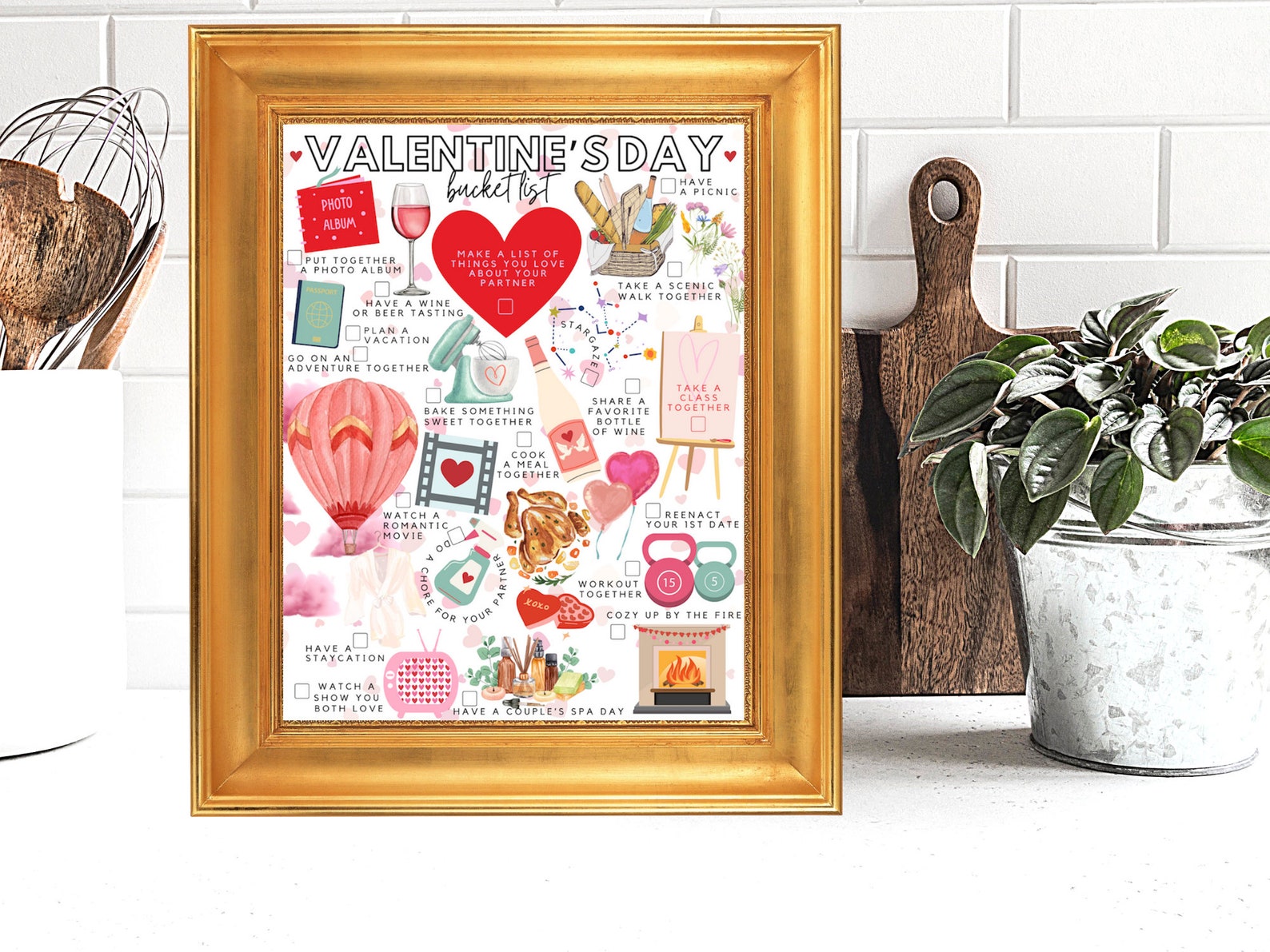 Printable Valentine's Day Bucket List | Valentine's Day To-do List - Etsy