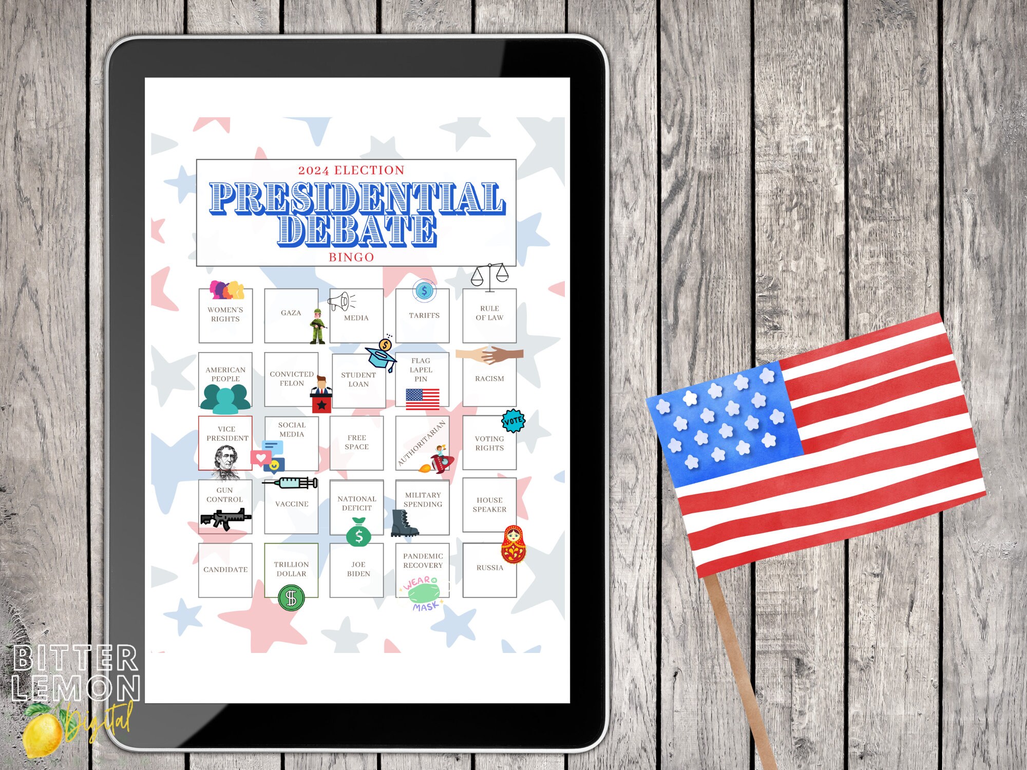 2024 Presidential Debate Printable BINGO Pack of 6 | Election Debate ...