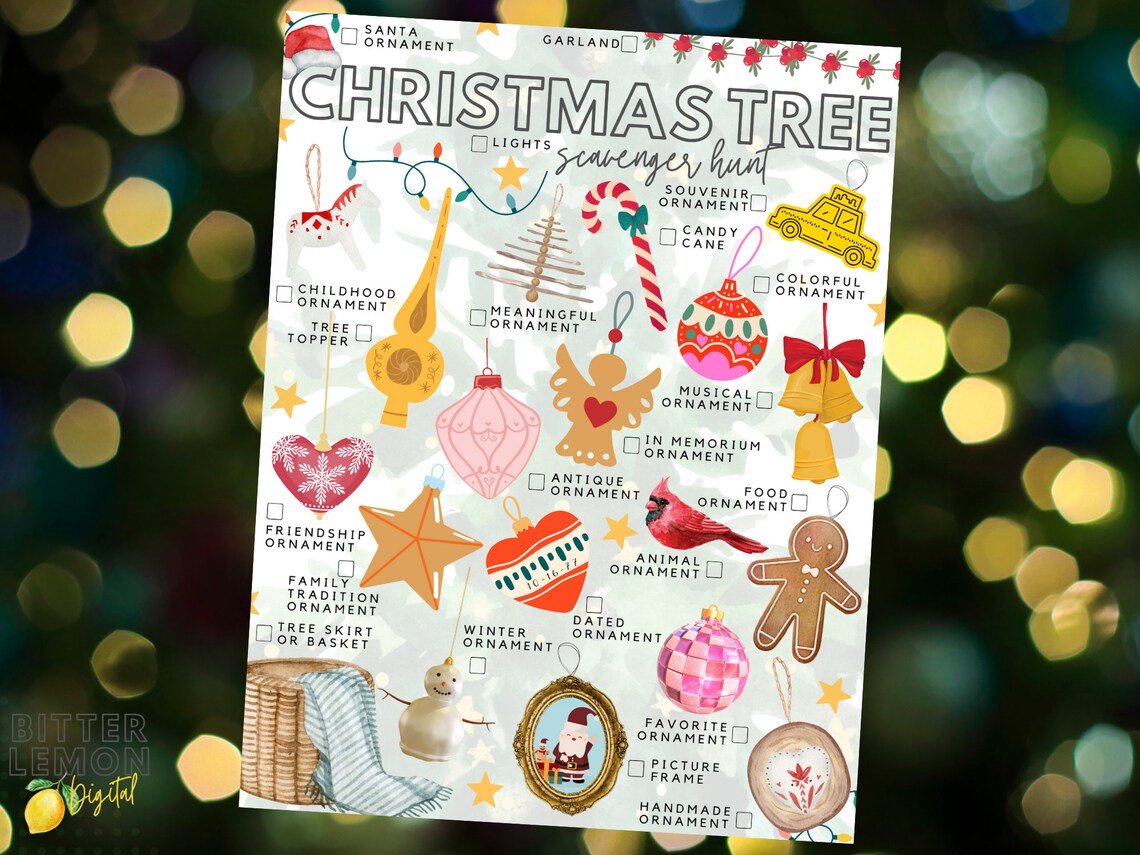 Christmas Tree Scavenger Hunt: Holiday Printable Game (PDF) - Etsy