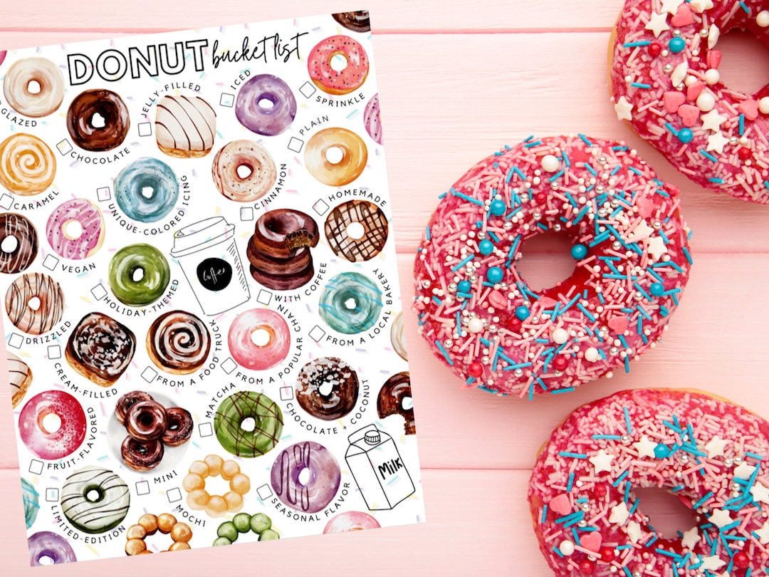 Printable Donut Bucket List | Donuts To-eat List - Etsy