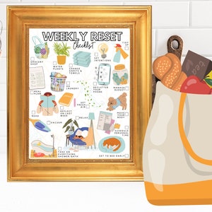 Printable Weekly Reset Checklist | Weekly Routine To-do List - Etsy
