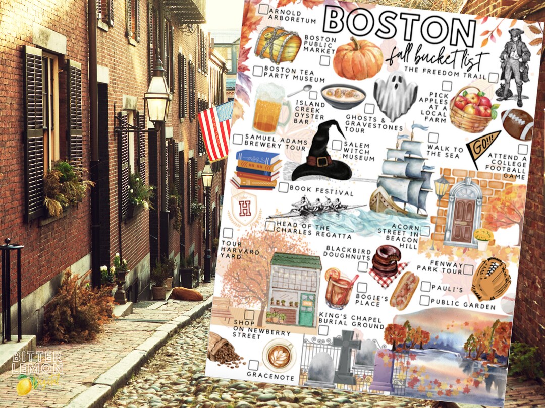 Boston Fall Bucket List Printable: New England To-do List (PDF) - Etsy UK