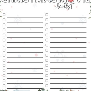 Christmas Movie Scavenger Hunt & Checklist (printable PDF) - Etsy