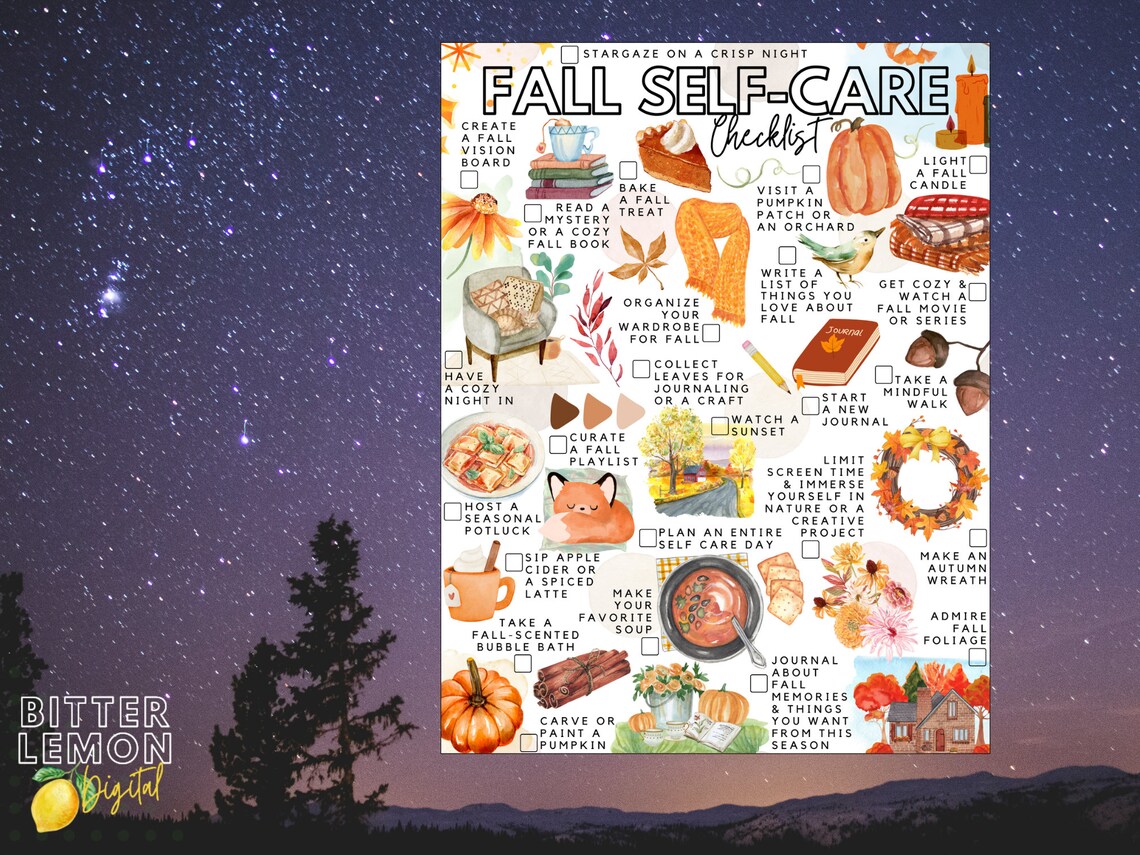 Printable Fall Self-care Bucket List | Autumn Self-love To-do List - Etsy