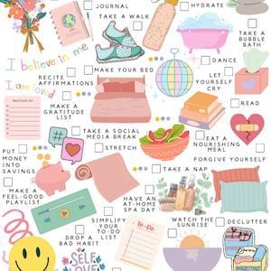 Printable Self-improvement Checklist Value Pack | Self-empowerment ...