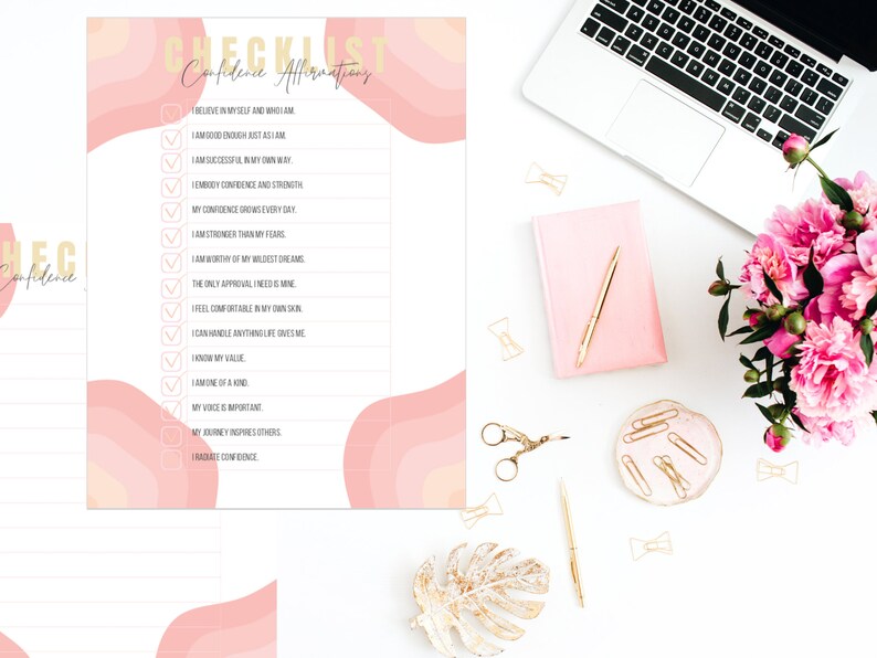 Printable Affirmations Checklist Journal Page Confidence - Etsy