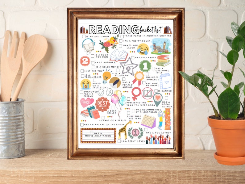 Printable Reading Bucket List: Book Challenge (PDF Download) - Etsy