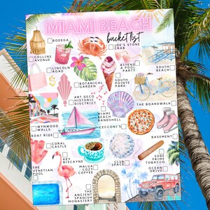 Printable Miami Beach Bucket List | Miami Florida To-do List - Etsy