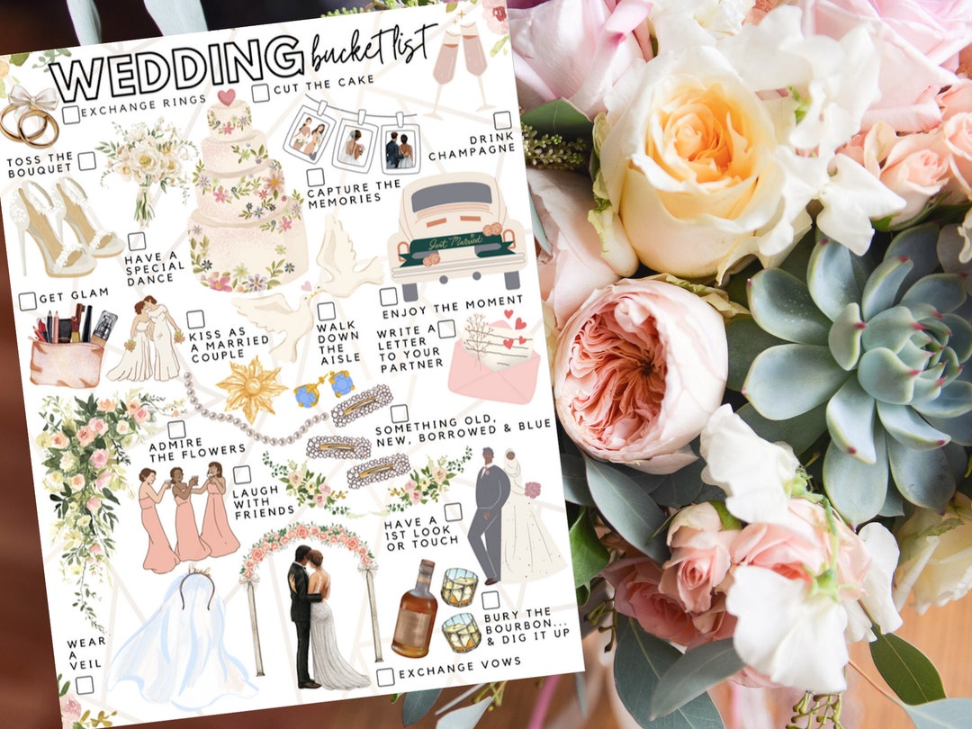 Printable Wedding Bucket List: Wedding Day To-do (PDF) - Etsy