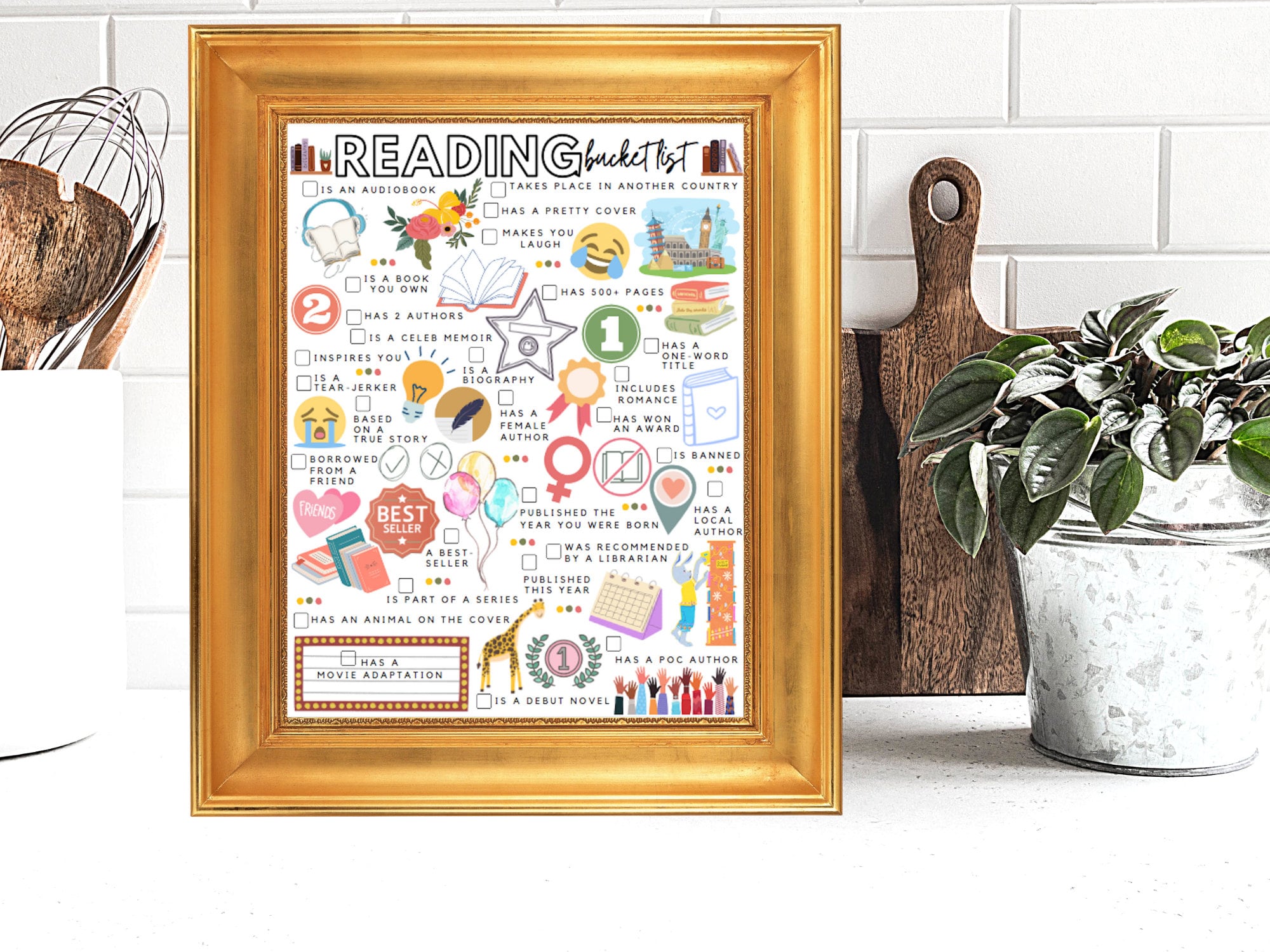Printable Reading Bucket List: Book Challenge (PDF Download) - Etsy